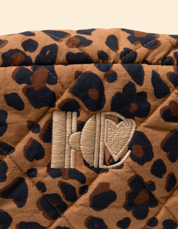 Pochette marron motif léopard broderie IC I.Code