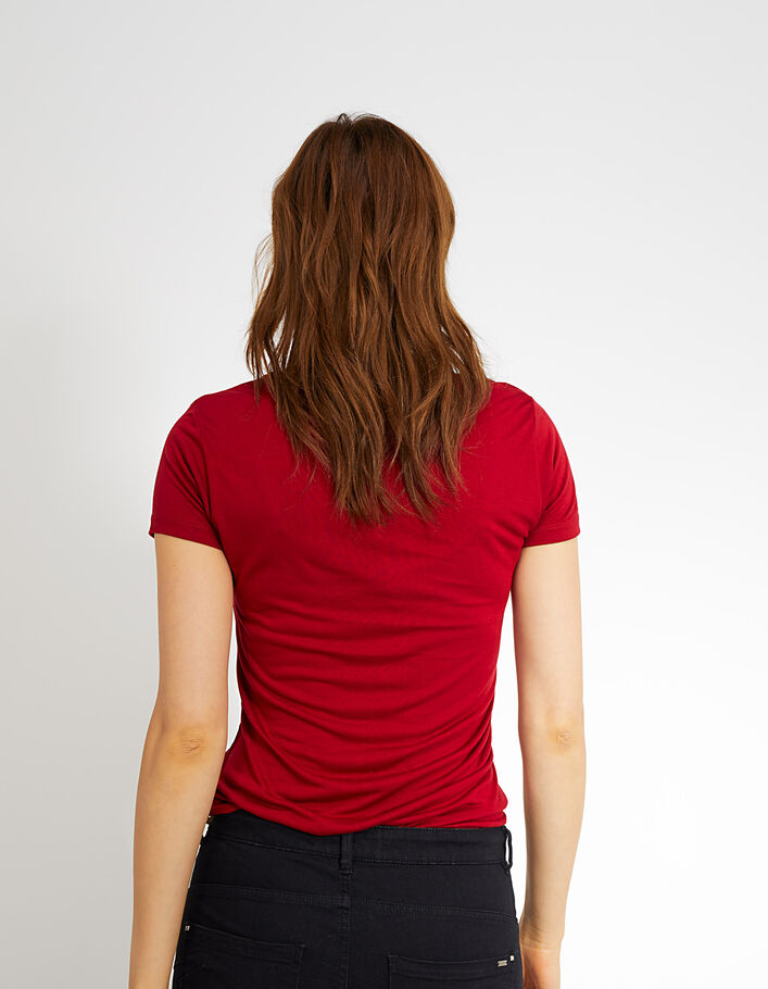 Tee-shirt rouge profond Happy Queen I.Code