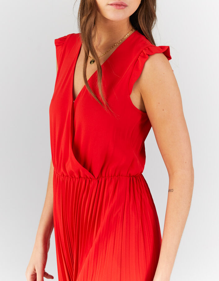 Robe longue cherry plissée I.Code