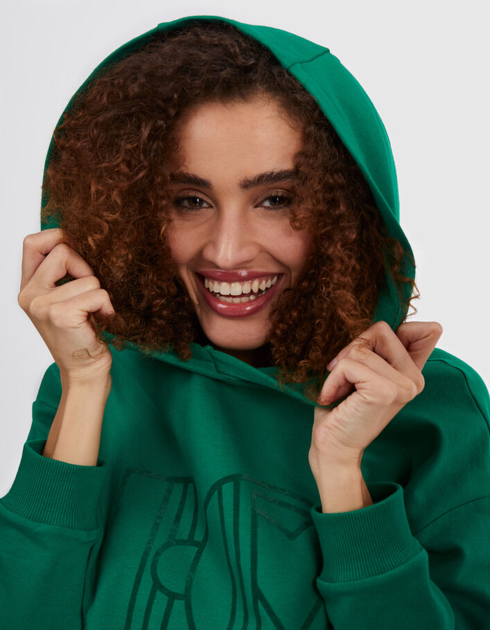 Sweat vert néon avec monogramme I.Code