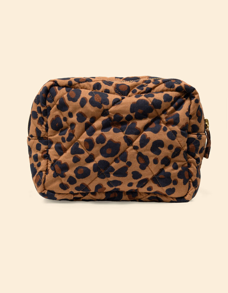 Pochette marron motif léopard broderie IC I.Code