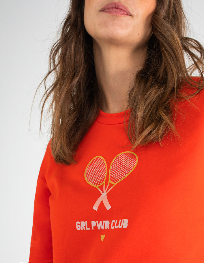 I.Code apricot slogan sweatshirt