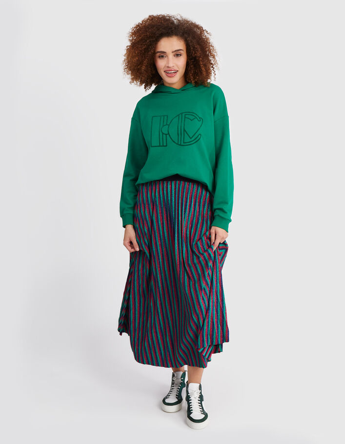 I.Code neon green sweatshirt with monogram