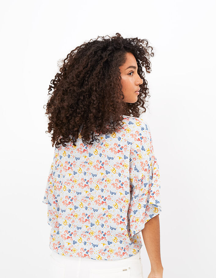 I.Code sky blue daisy print top