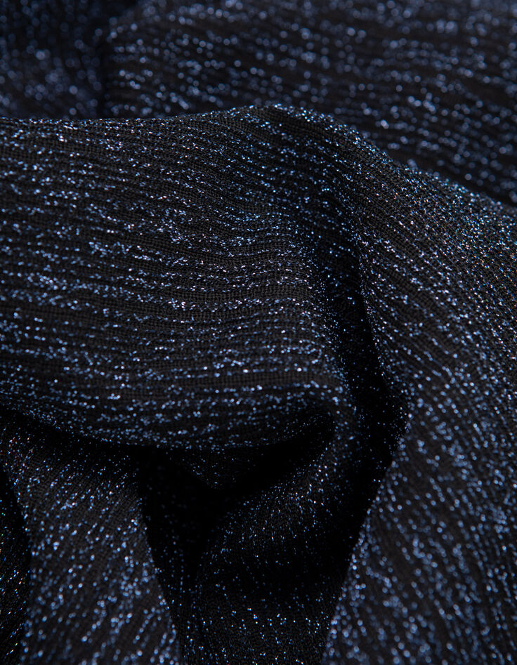 Tee-shirt bleu foncé maille métallisée I.Code
