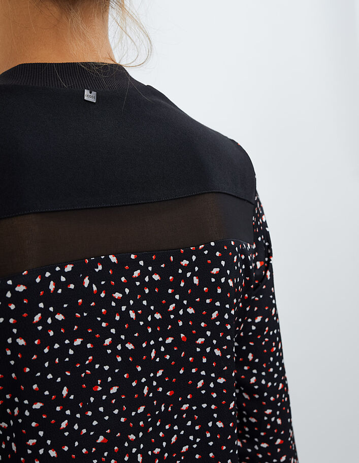 Robe noire imprimé graphique I.Code
